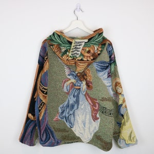 Reworked Vintage Angel Tapestry Hoodie L - Etsy