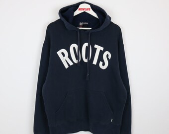 Vintage Roots Canada Outdoors Hoodie, Navy Blue W/ Full Zipper, Spell ...