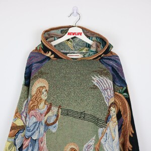 Reworked Vintage Angel Tapestry Hoodie L - Etsy