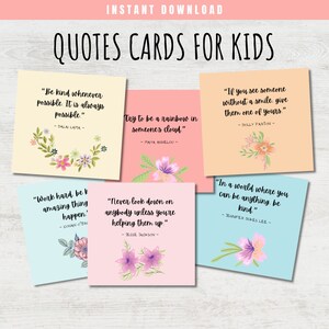 Quotes Cards for Kids School Lunch Box Notes Printable - Etsy