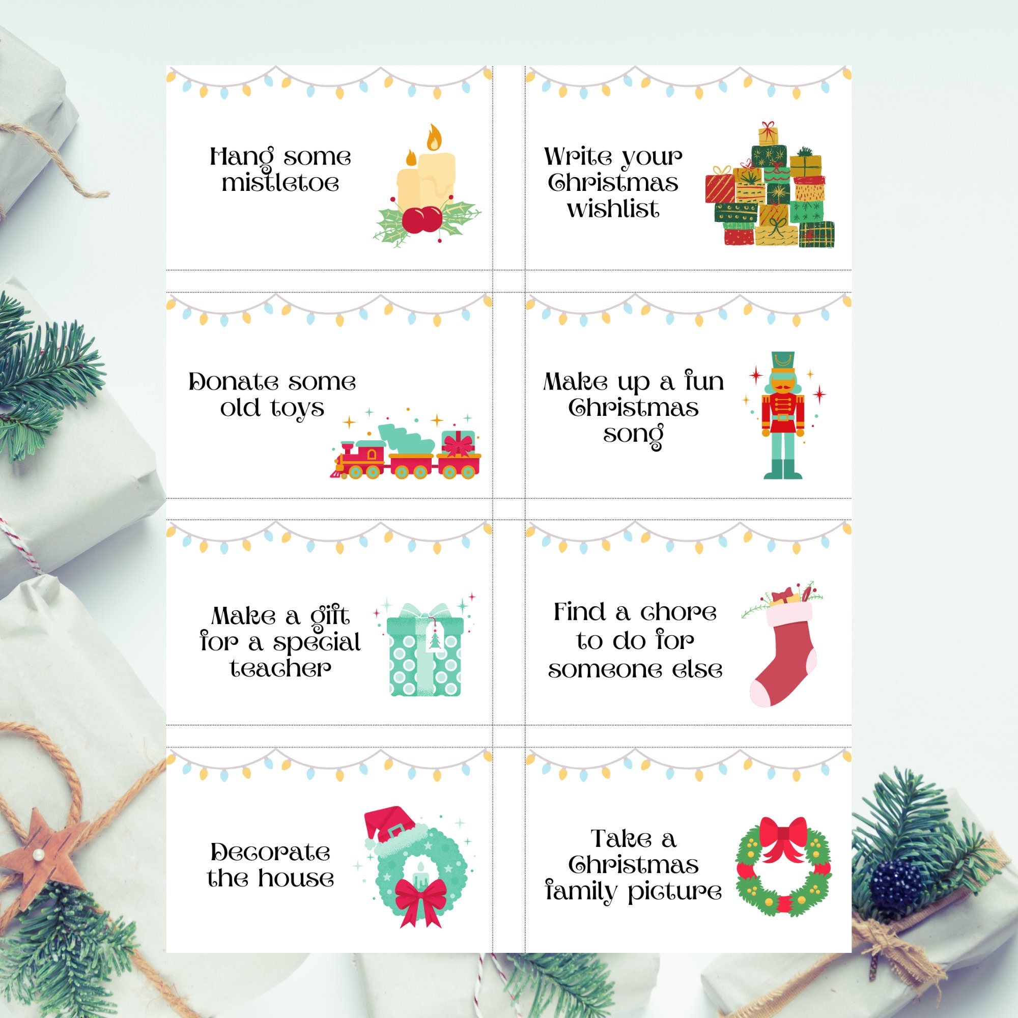 Christmas Advent Calendar Activity Cards: Family Fun (PDF) - Etsy