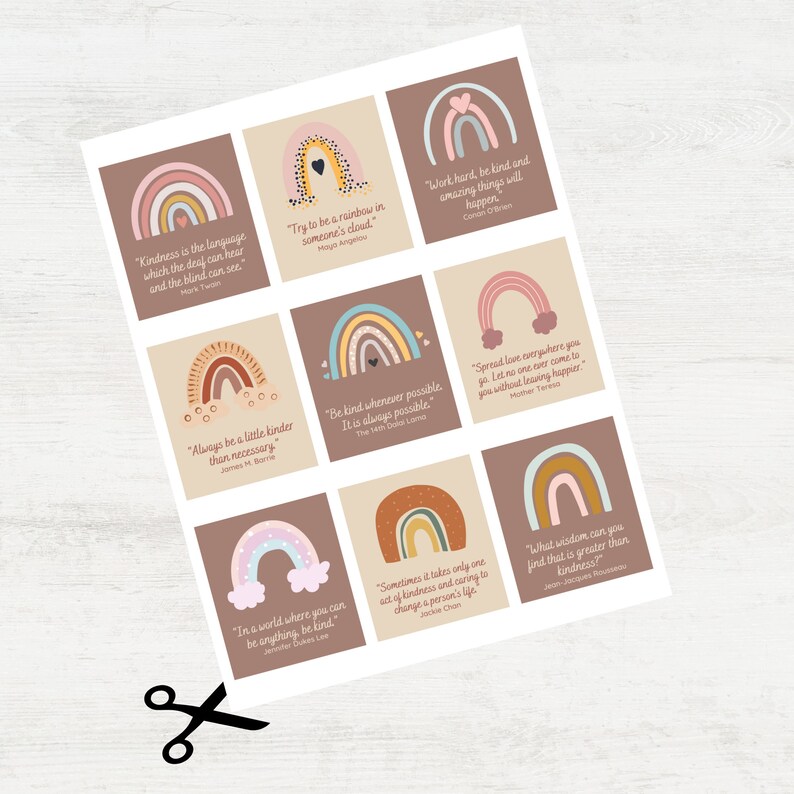 Kindness Quotes Cards for Kids, Printable Kindness Cards, Encouragement ...