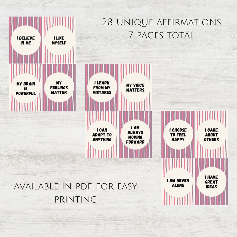Affirmation Cards for Kids, Printable Affirmations, Kids Positive ...