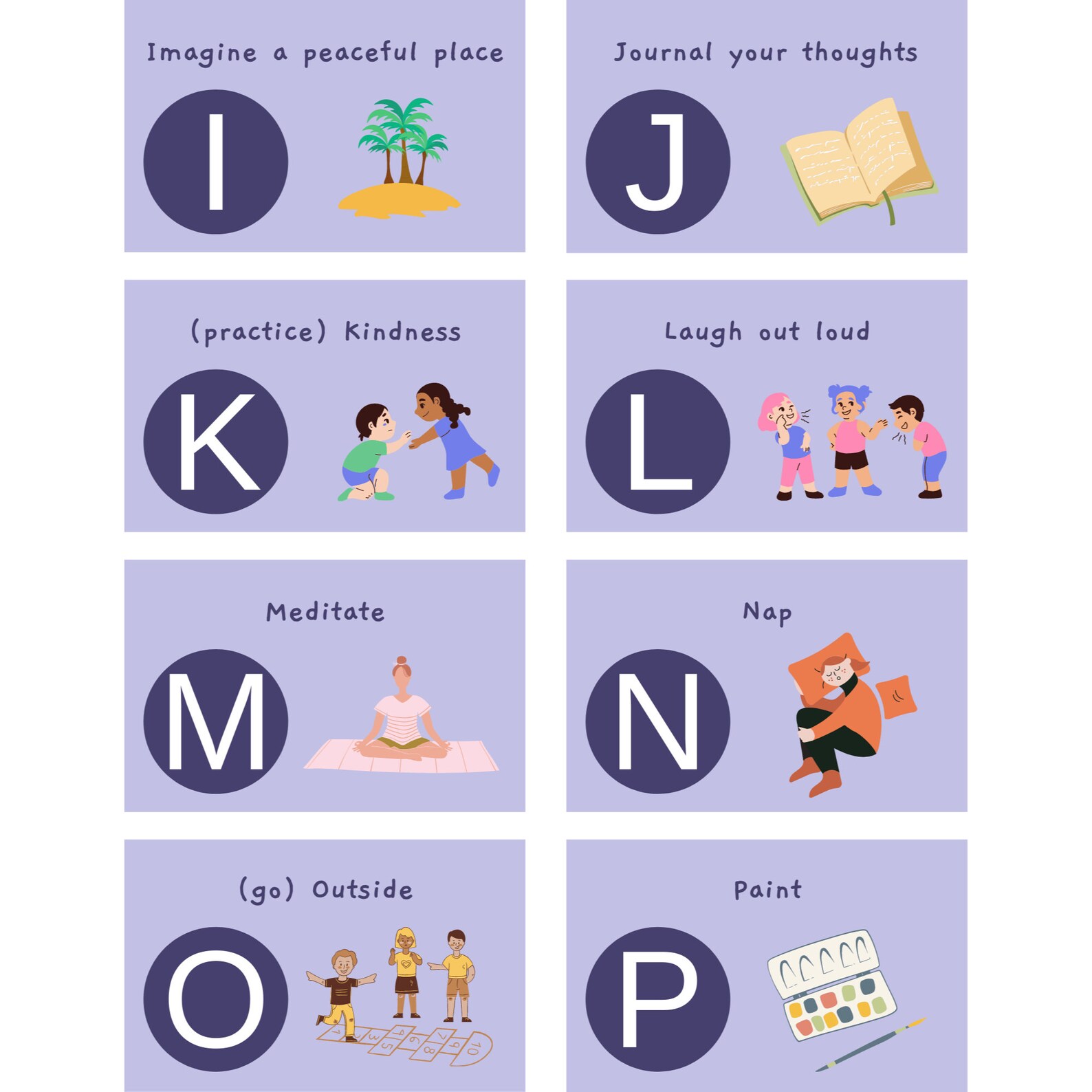 Alphabet Coping Skills Cards: Self-regulation, Mindfulness (PDF) - Etsy