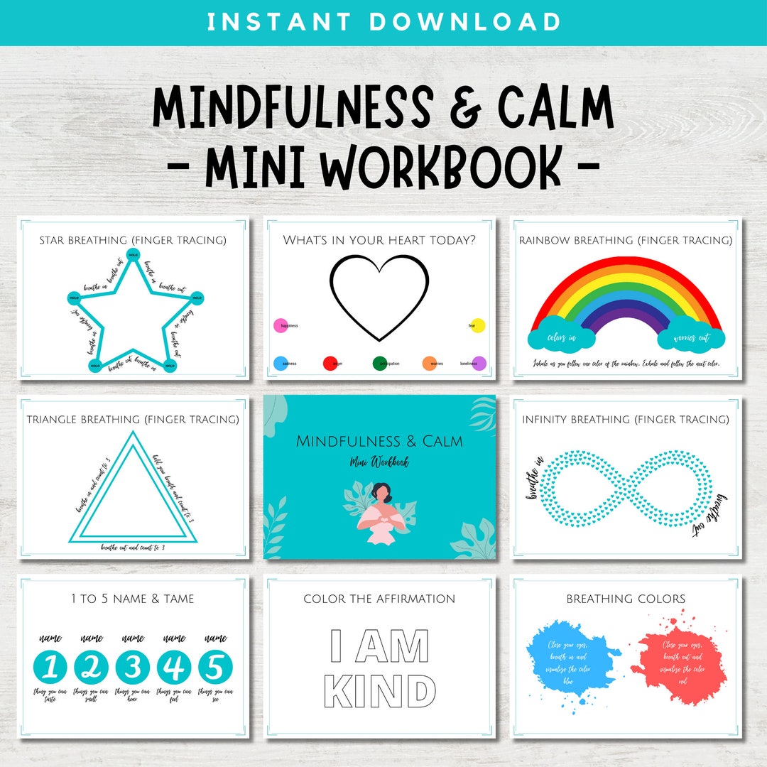 Kids Mindfulness Mini Workbook, Classroom Activity Pack, Breathing ...