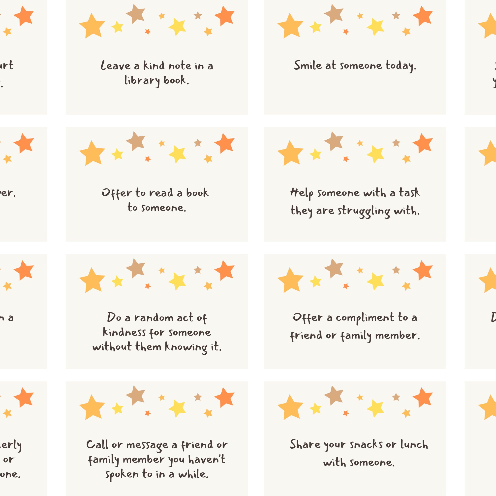Kindness Challenge Cards, Monthly Challenge, Mindfulness Cards ...