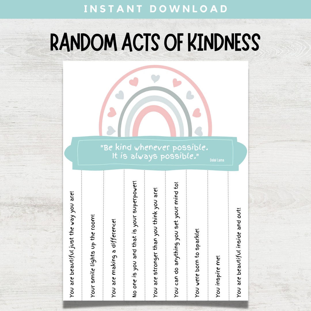 Tear off Compliments, Printable Tear off Flyer, Random Acts of Kindness ...