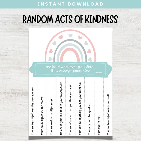 Random Acts of Kindness Cards - Etsy