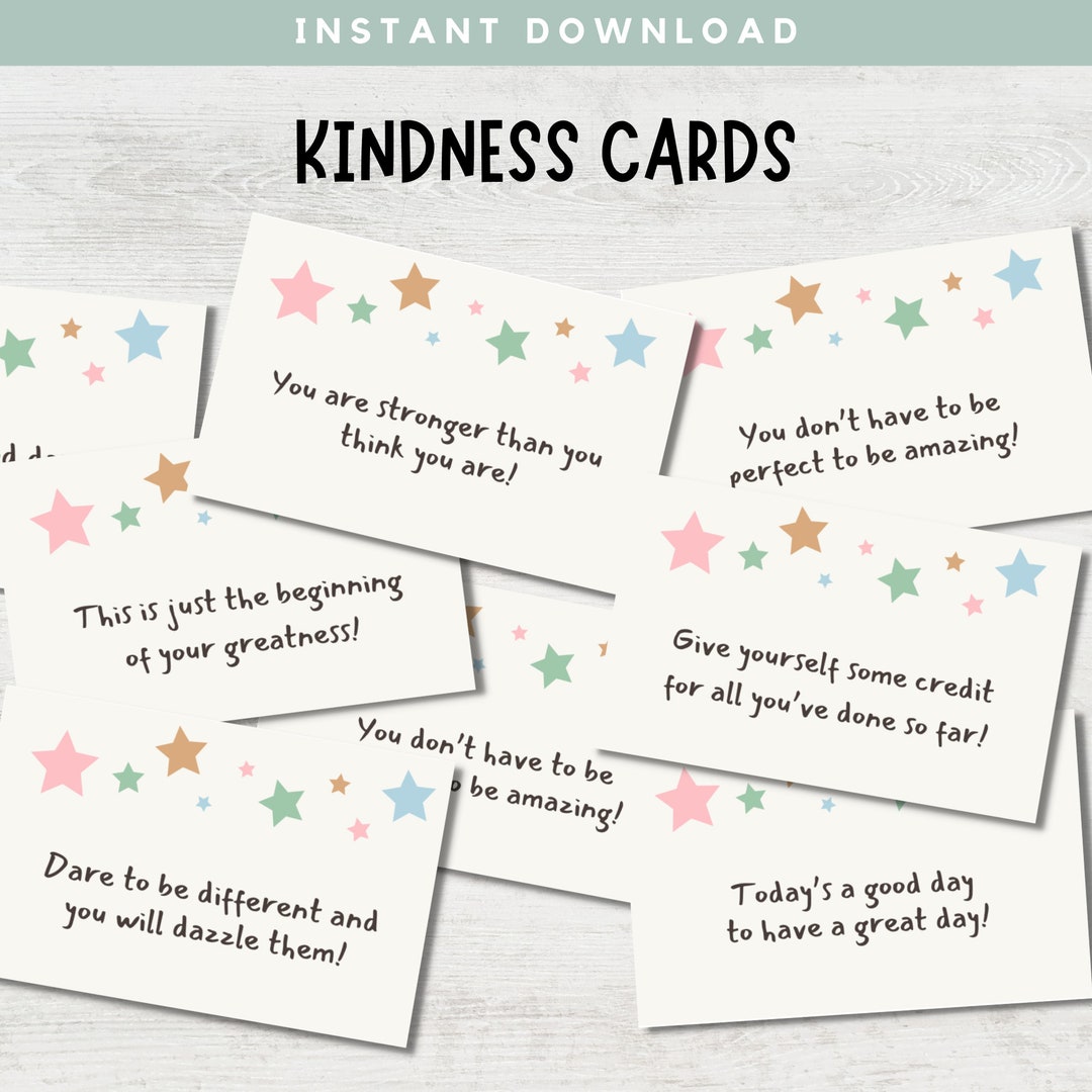 Kindness Cards, Encouragement Cards, Inspirational Message, Mindfulness ...