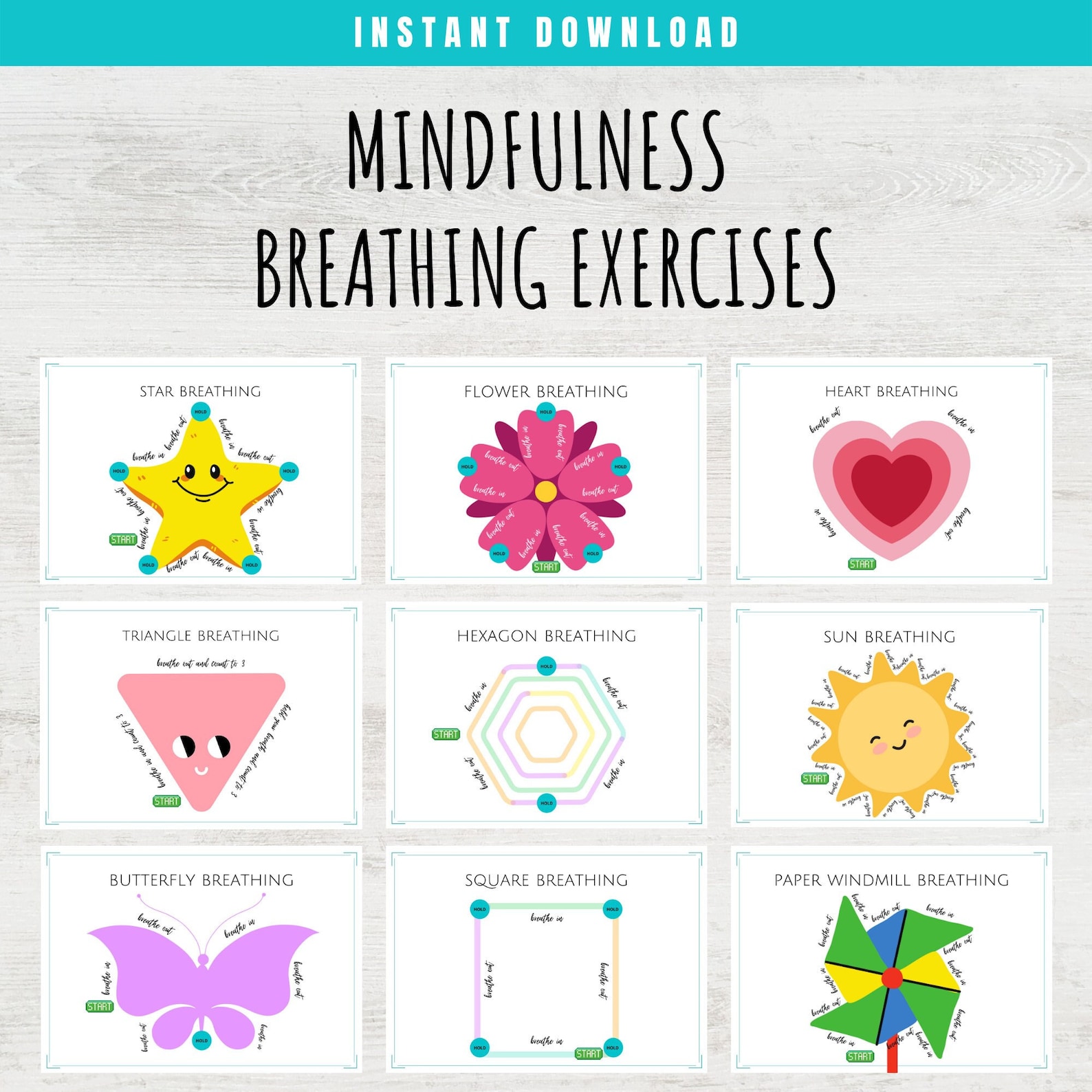 Mindfulness Breathing Exercises for Kids Classroom Activity | Etsy