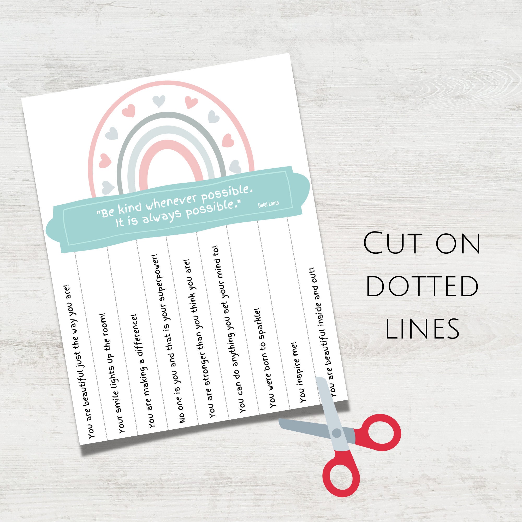 Tear off Compliments, Printable Tear off Flyer, Random Acts of Kindness ...