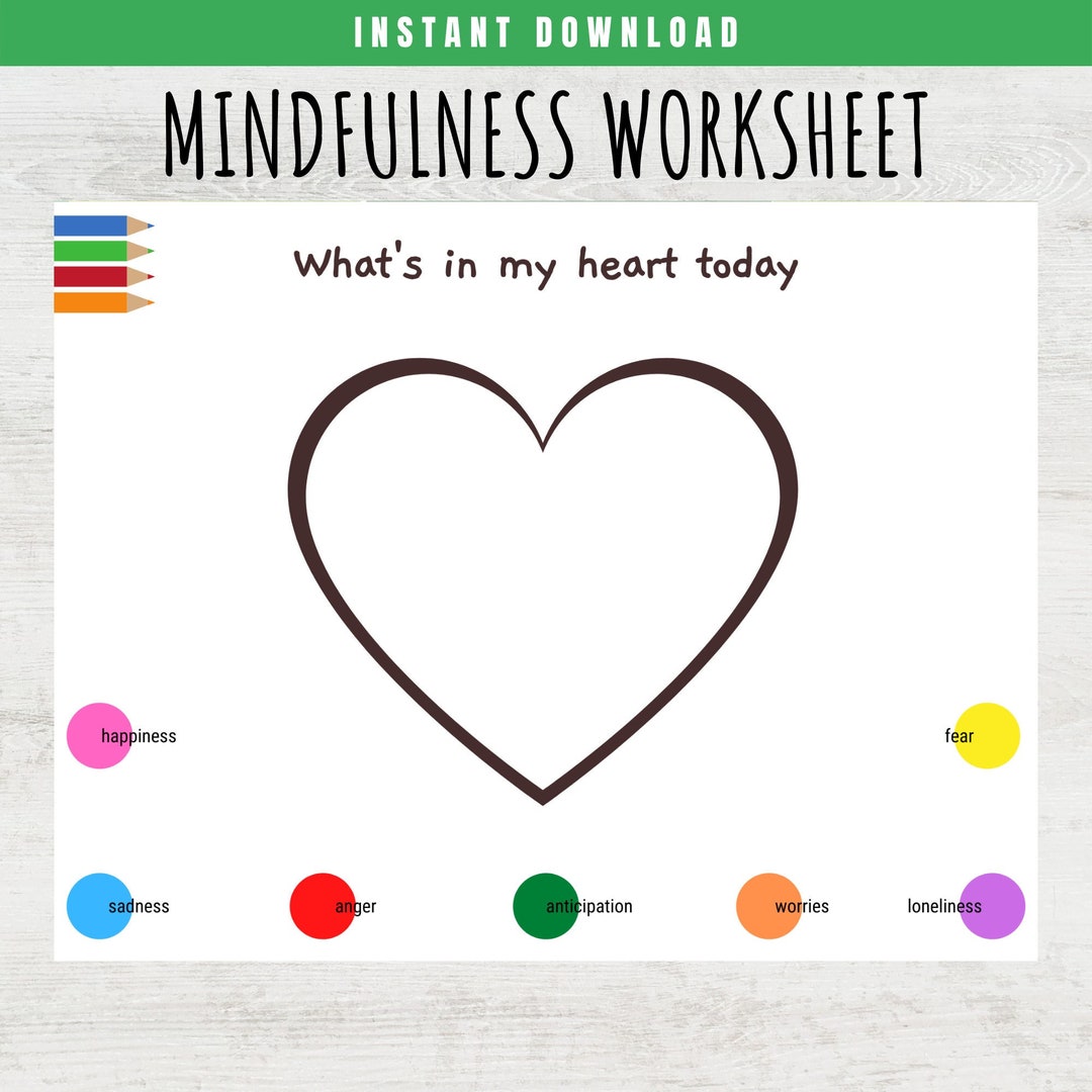 Mindfulness Worksheet for Kids, Emotions Activity for Kids, Printable ...