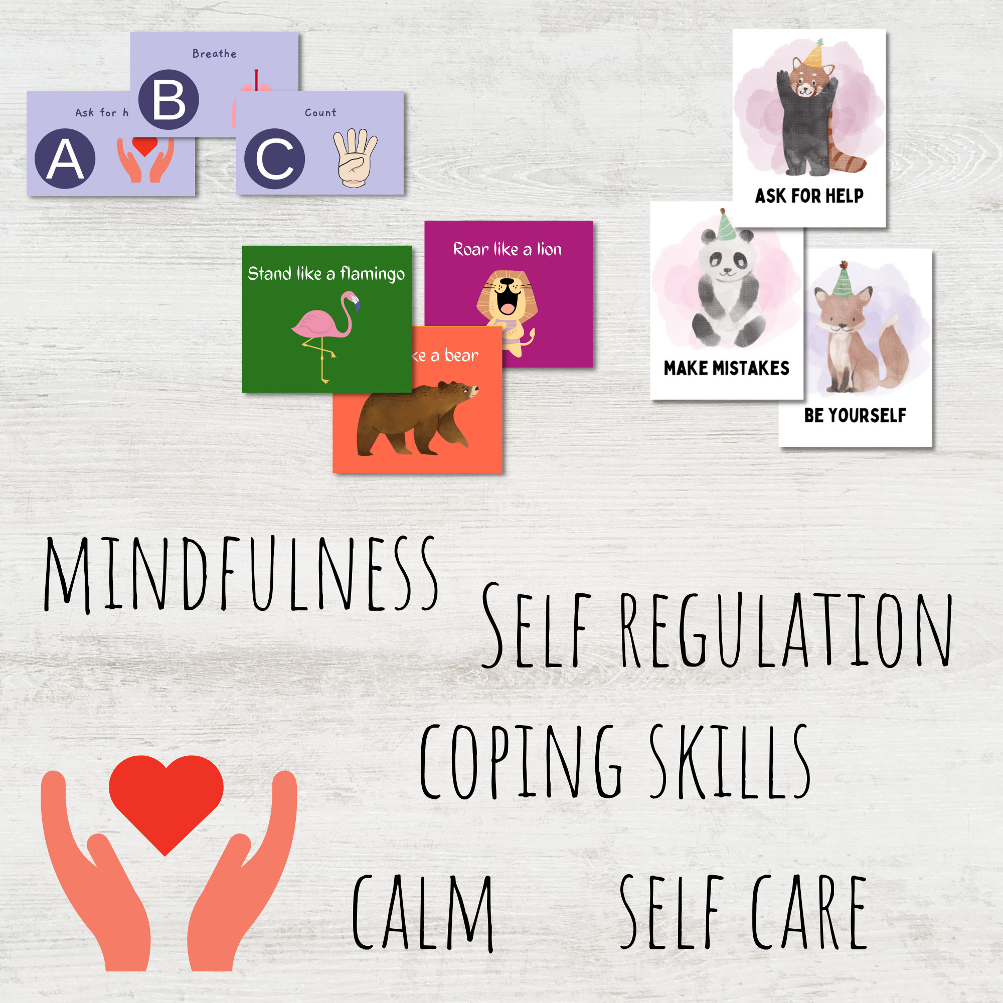 Anxiety Cards Bundle, Anxiety Coping Skills Cards, Animal Movement ...
