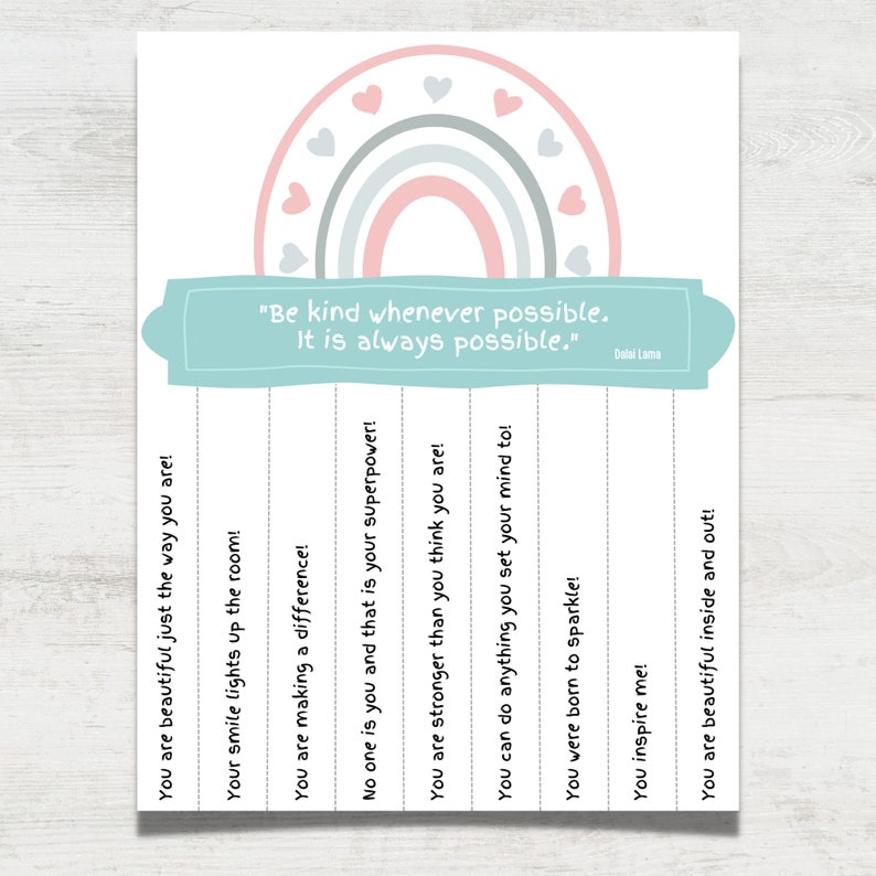 Tear off Compliments, Printable Tear off Flyer, Random Acts of Kindness ...