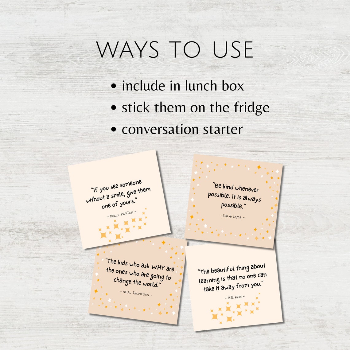 Printable Quotes Cards for Kids, Kindness Cards, School Lunch Box Notes ...