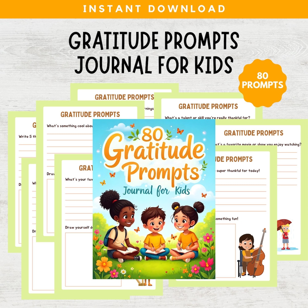 Gratitude Journal for Kids: Printable Mindfulness Prompts (PDF Download ...