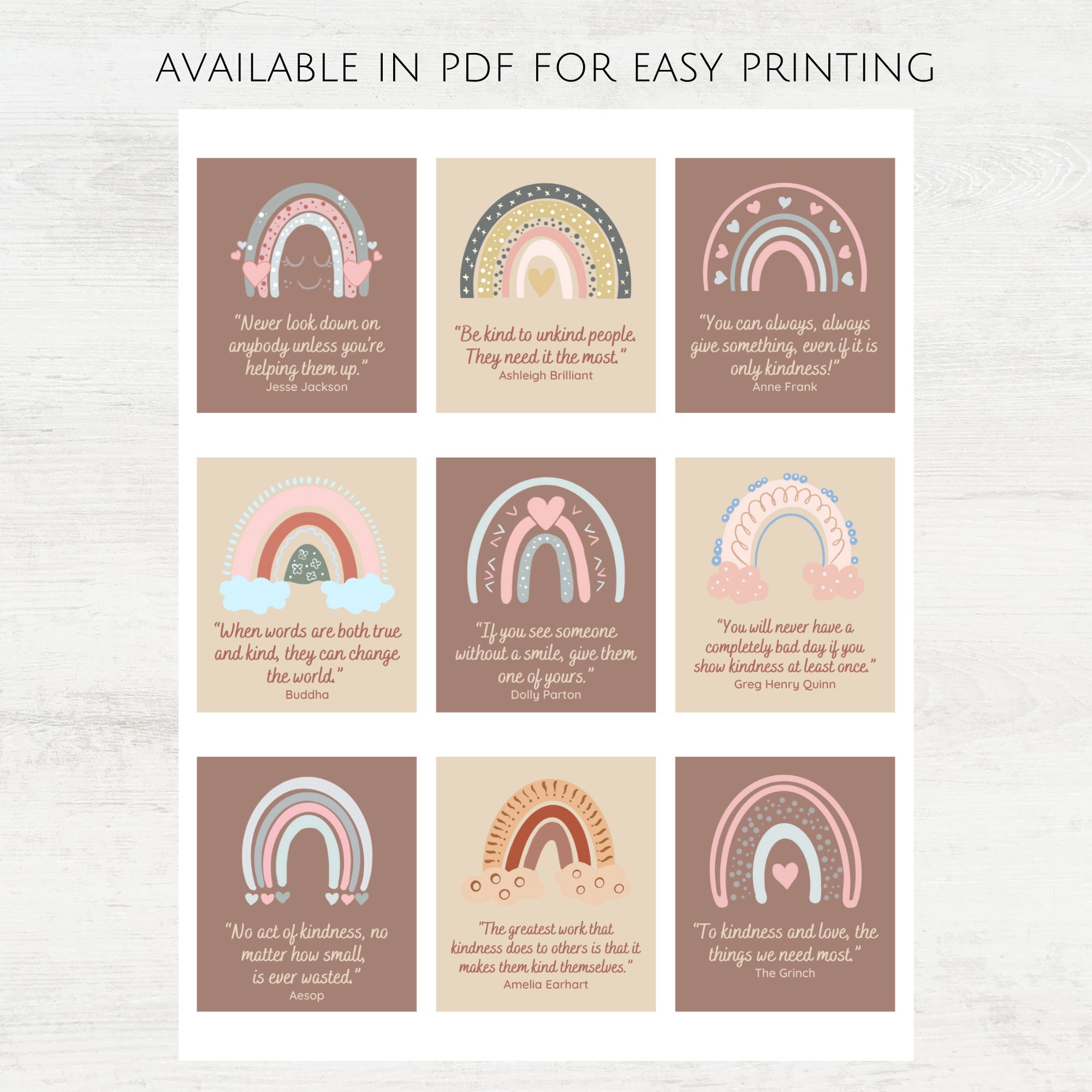 Kindness Quotes Cards for Kids, Printable Kindness Cards, Encouragement ...