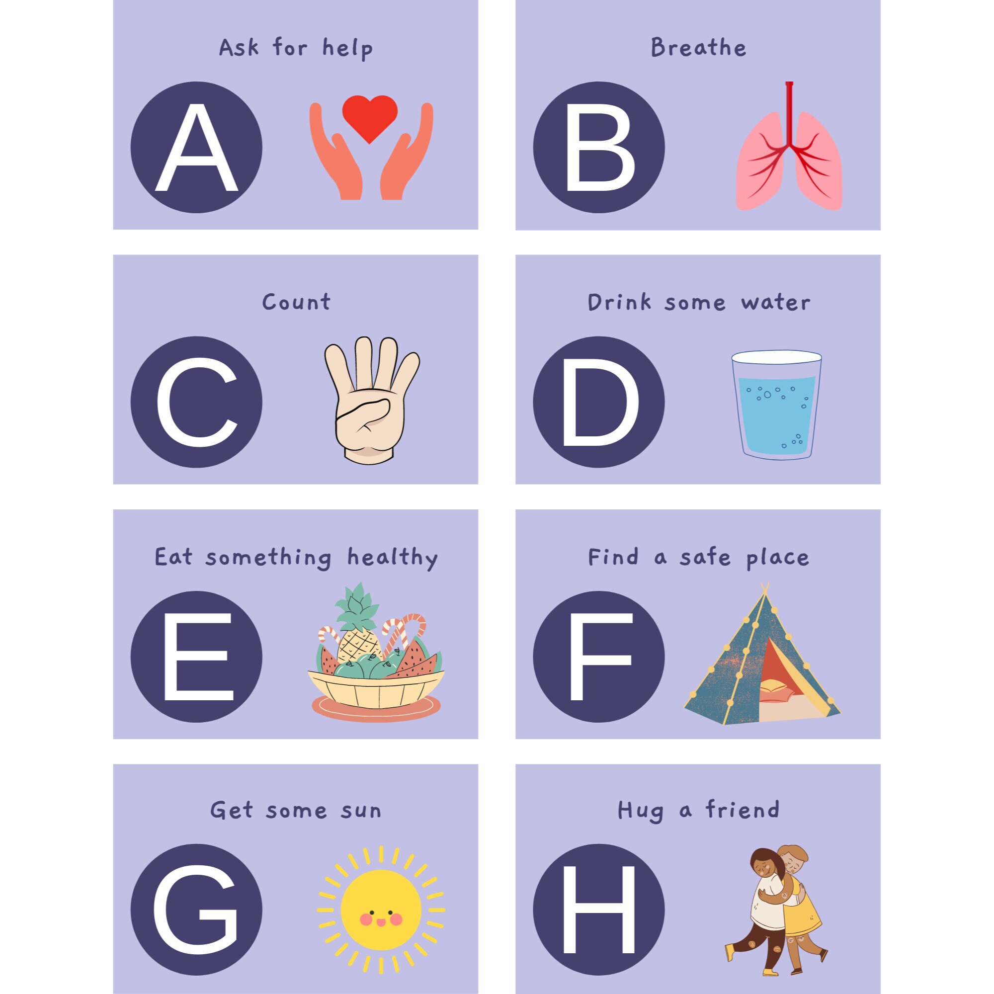 Alphabet Coping Skills Cards: Self-regulation, Mindfulness (PDF) - Etsy