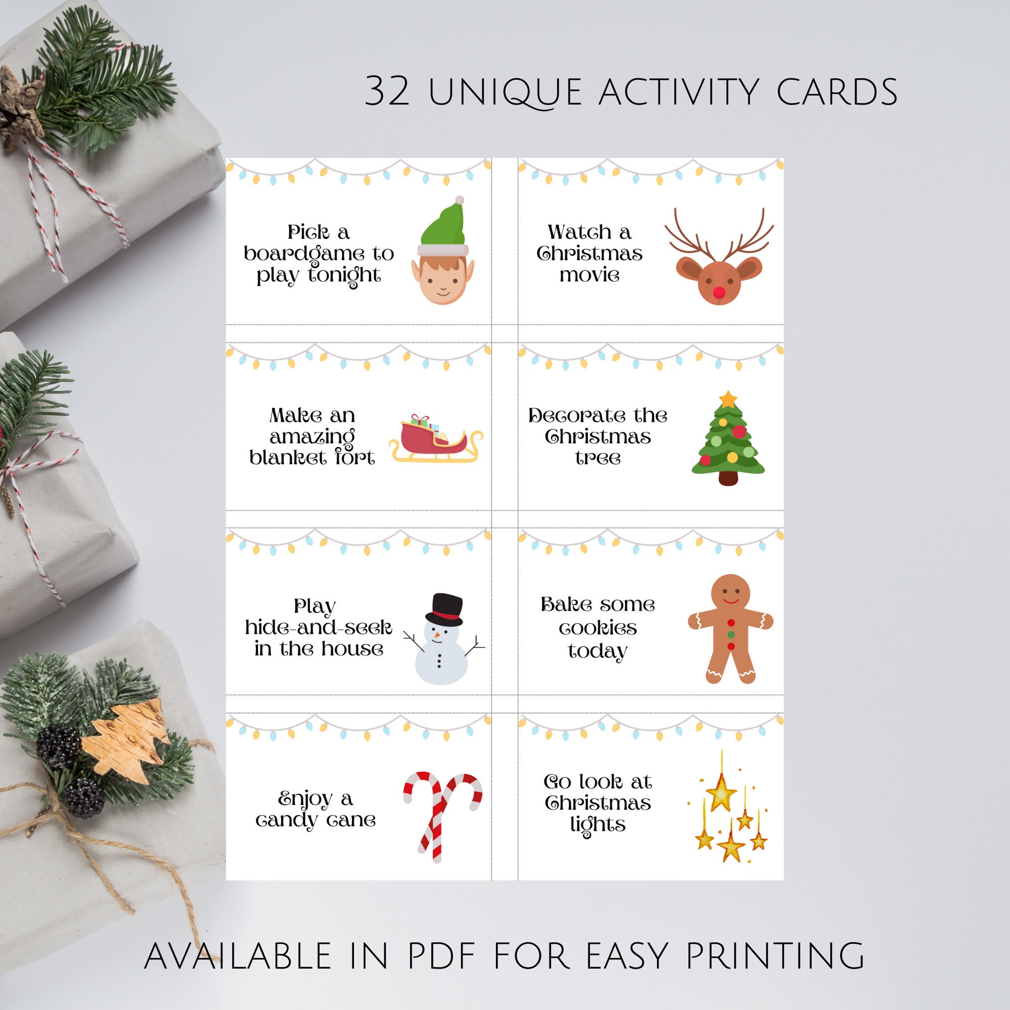 Christmas Advent Calendar Activity Cards: Family Fun (PDF) - Etsy