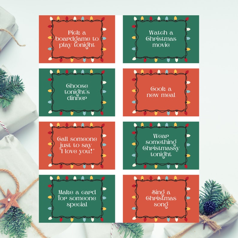 Christmas Advent Calendar Activity Cards: Family Fun (PDF) - Etsy