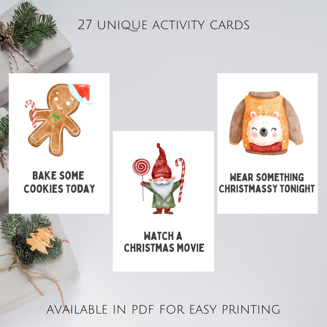 Christmas Advent Calendar Activity Cards, Countdown to Christmas ...