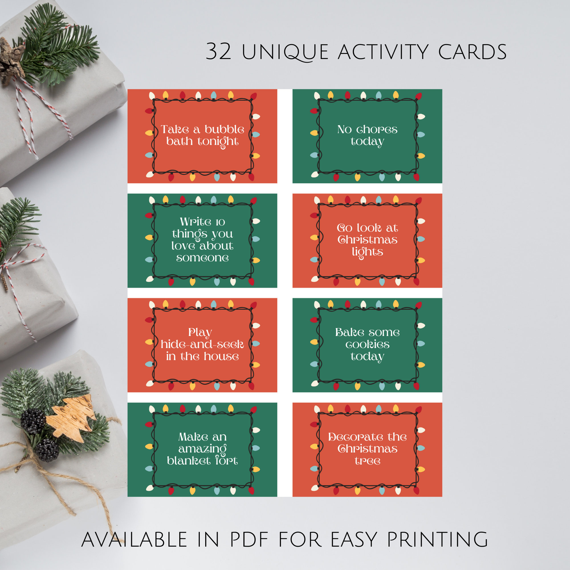 Christmas Advent Calendar Activity Cards: Family Fun (PDF) - Etsy