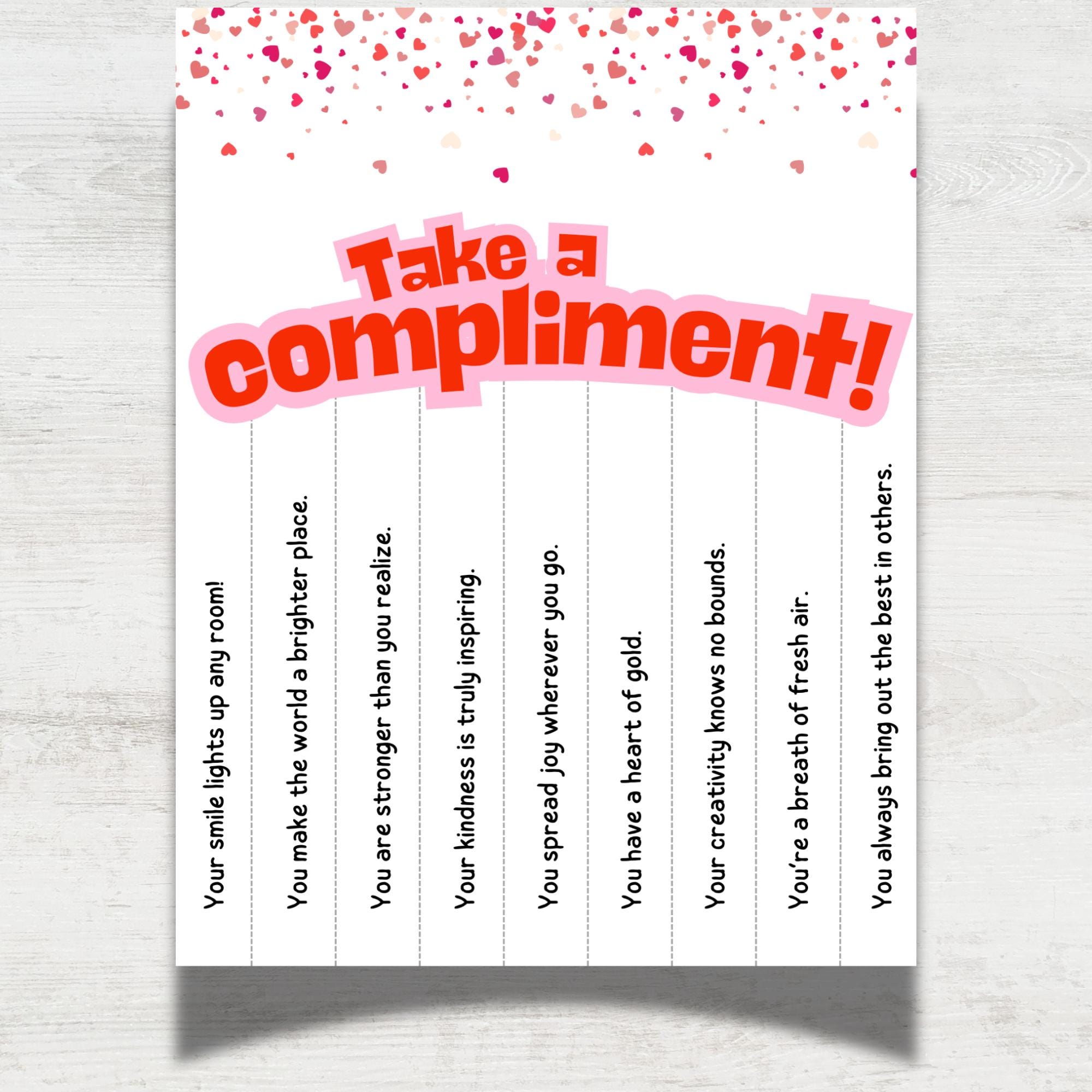 Tear off Compliments Flyer: Printable Kindness Quotes (PDF) - Etsy