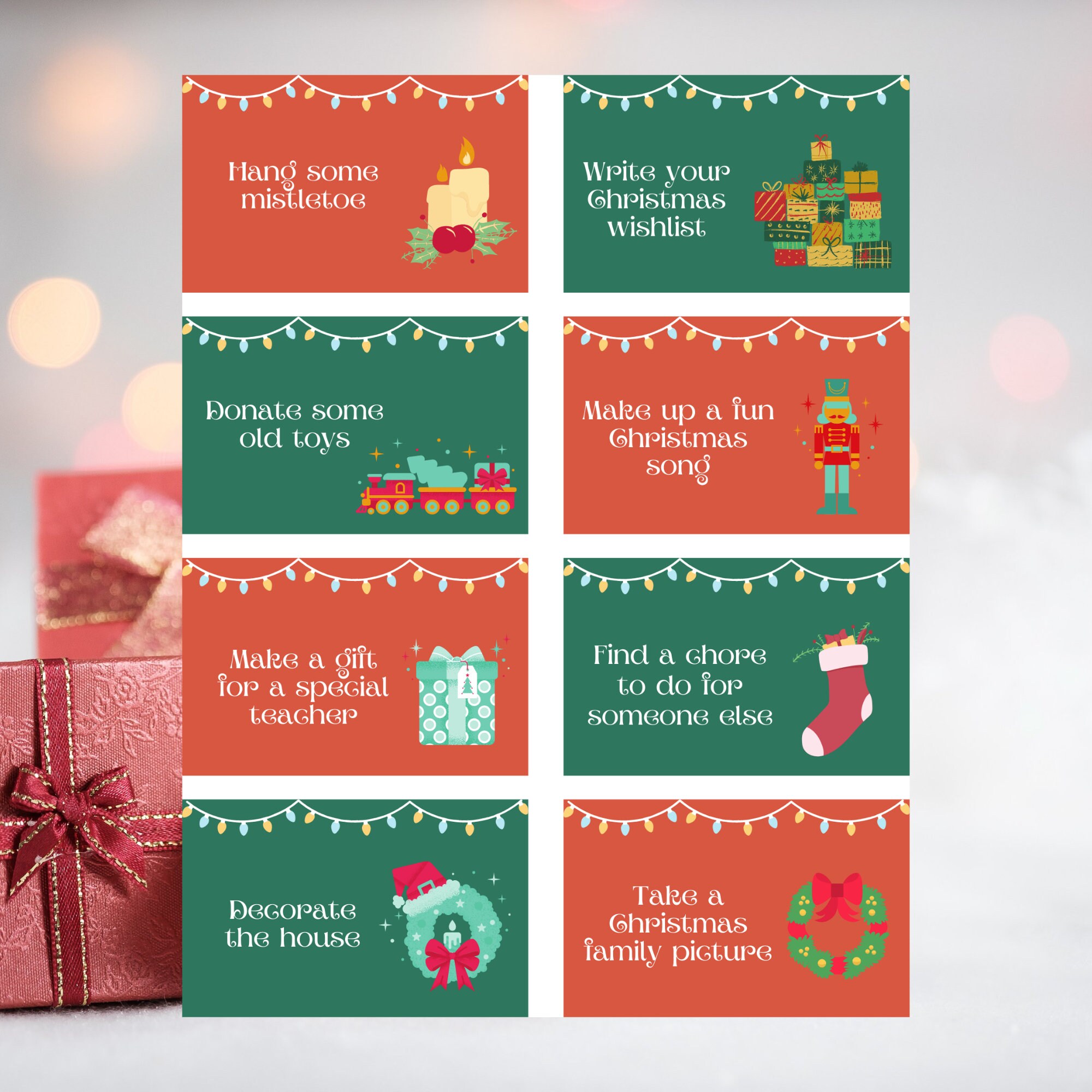 Christmas Advent Calendar Activity Cards: Printable Countdown (PDF) - Etsy