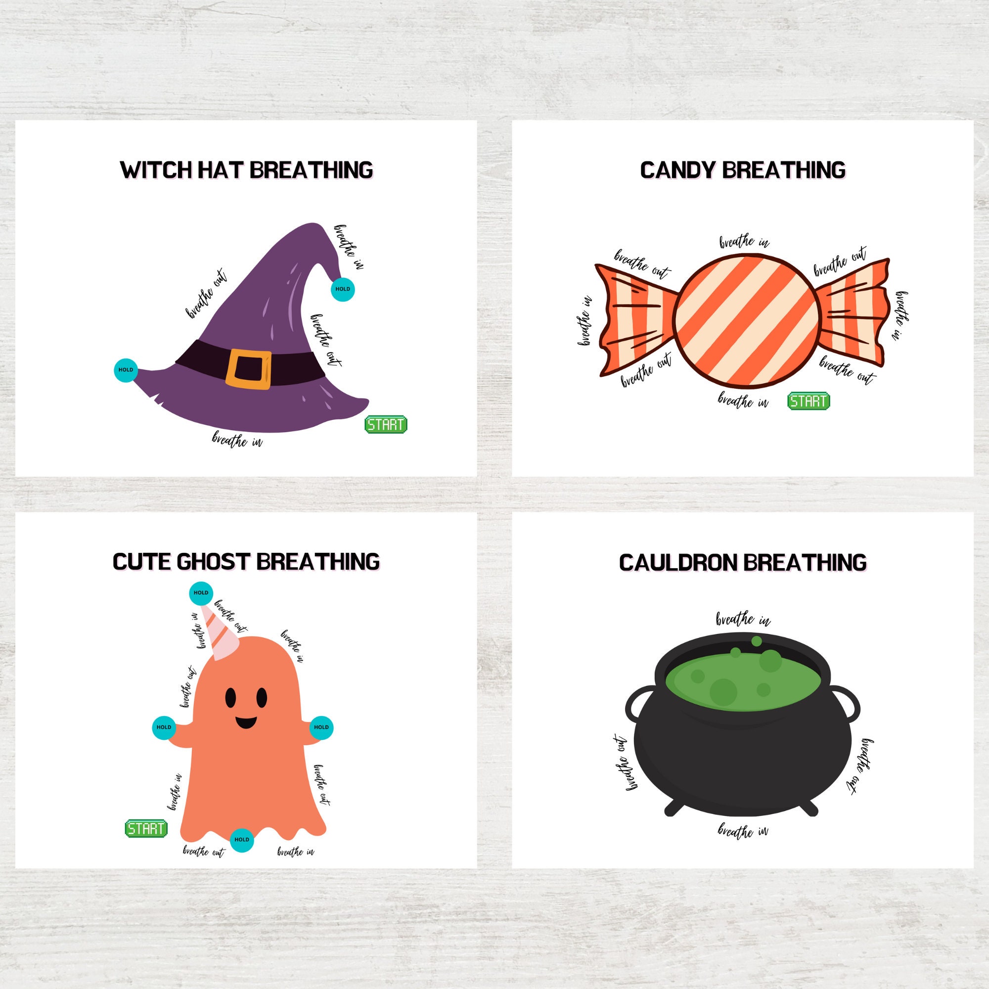 Halloween Movement Cards Breathing Exercises Finger Tracing - Etsy