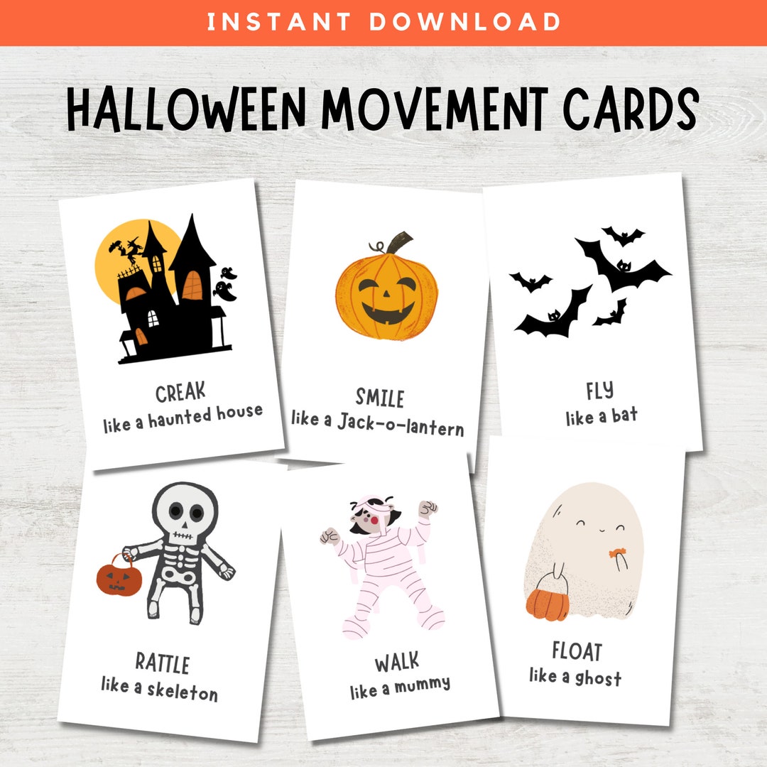 Halloween Movement Cards: Printable Activity Games (PDF) - Etsy UK
