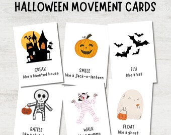 Halloween Movement Cards - Etsy