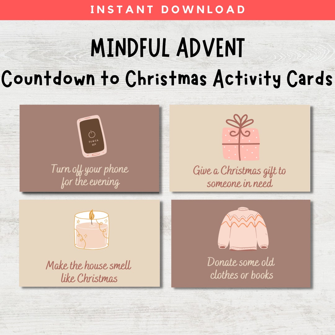 Mindfulness Christmas Advent Calendar Activity Cards, Countdown to ...