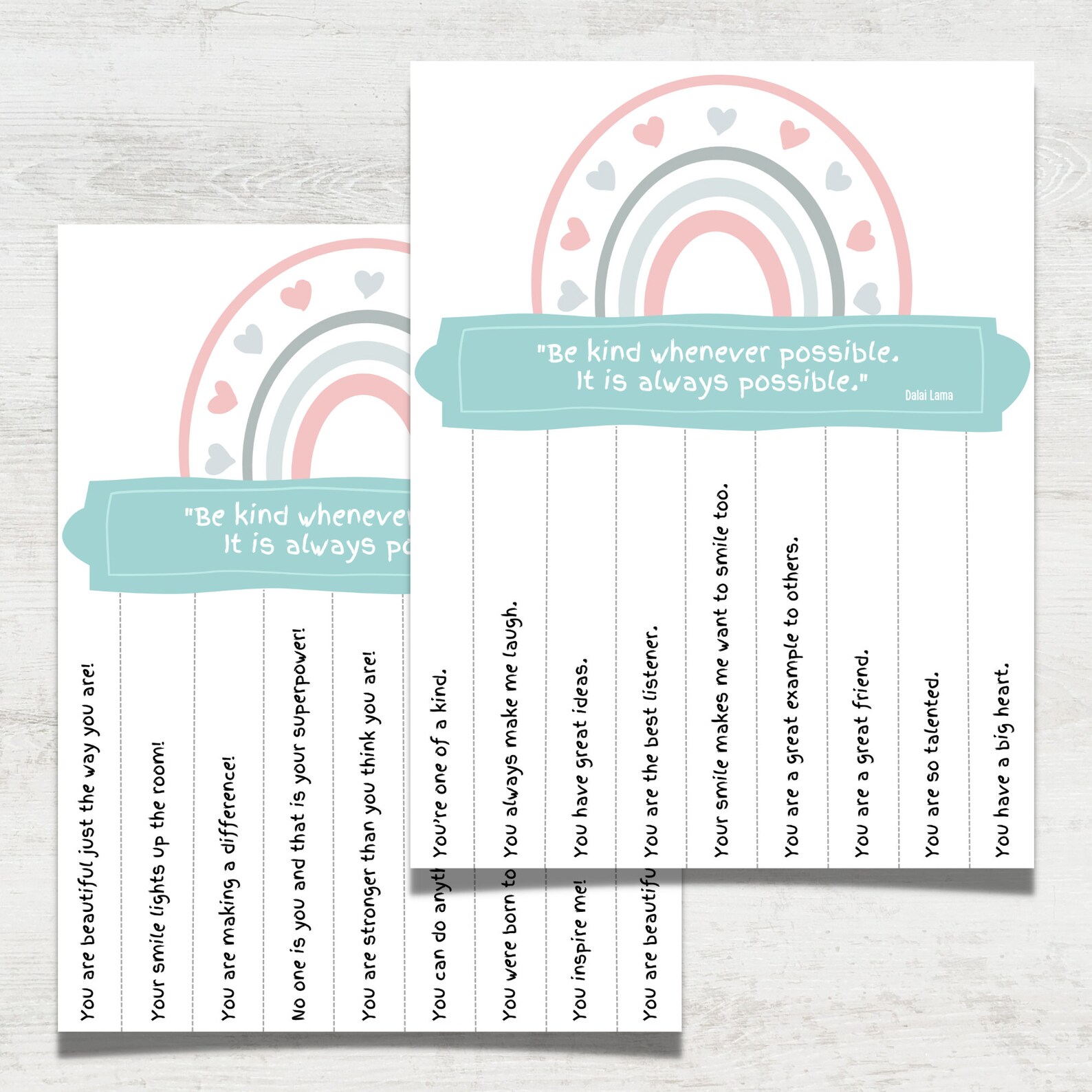 Tear off Compliments, Printable Tear off Flyer, Random Acts of Kindness ...