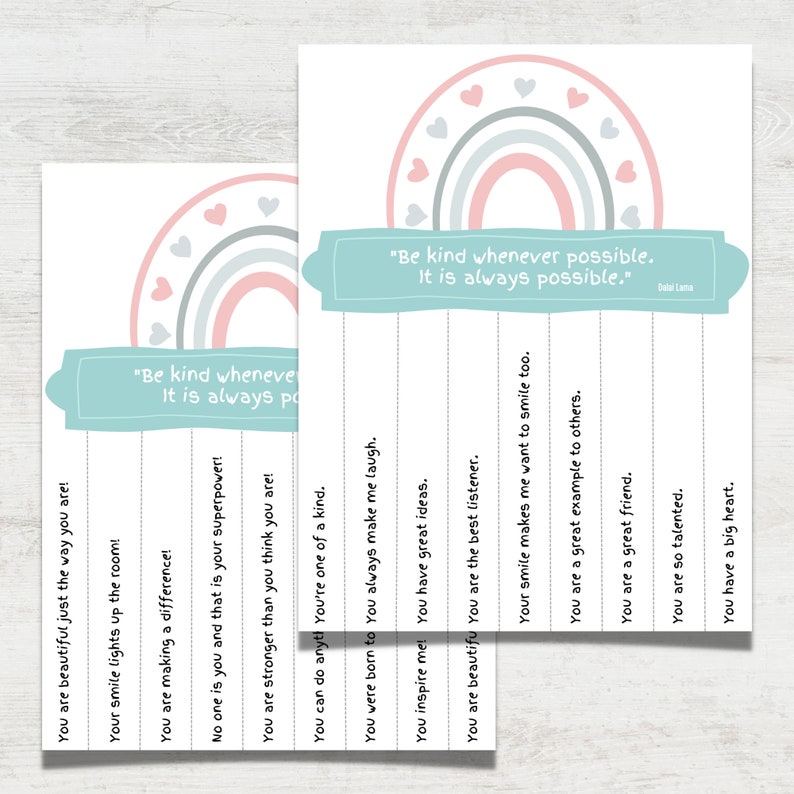 Tear off Compliments, Printable Tear off Flyer, Random Acts of Kindness ...