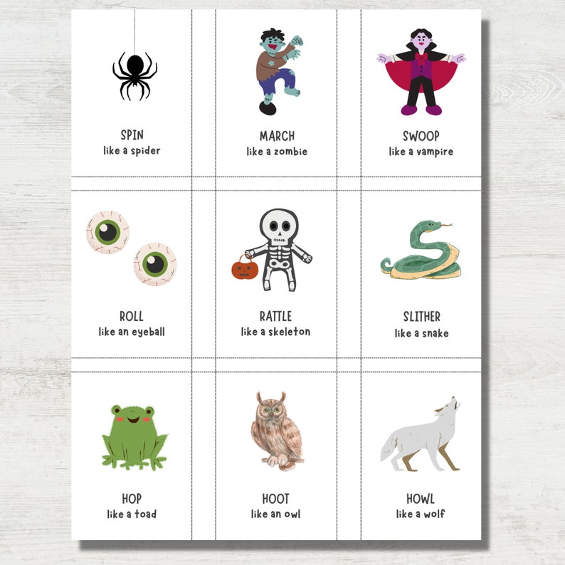 Halloween Movement Cards, Breathing Exercises, Finger Tracing ...