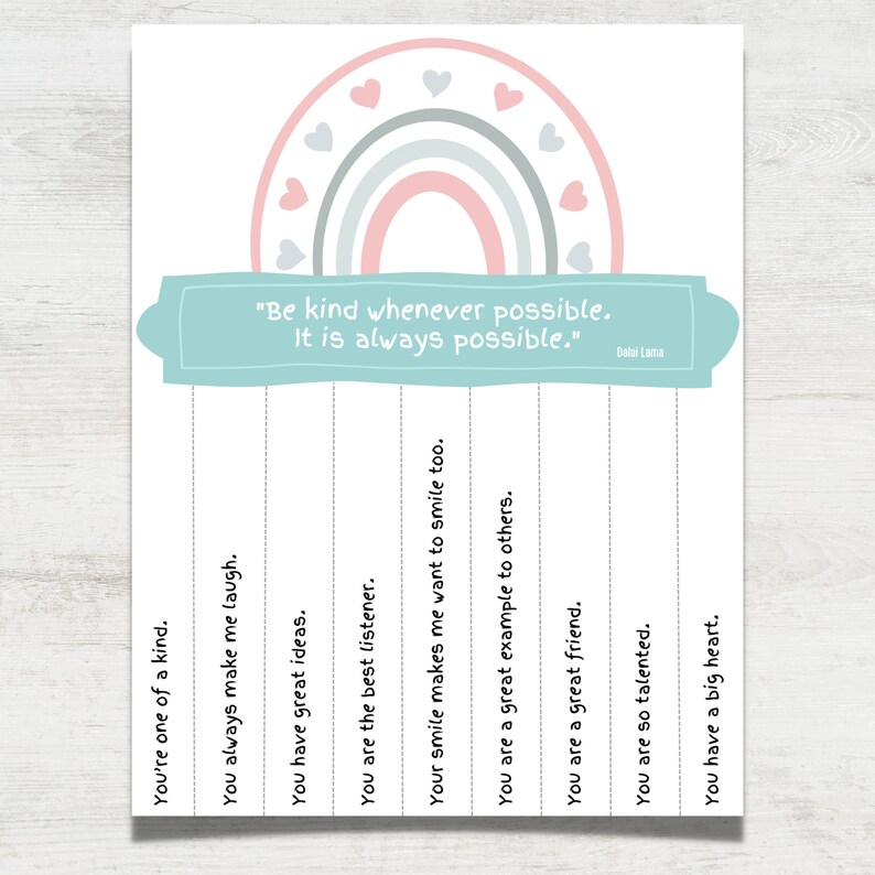 Tear off Compliments, Printable Tear off Flyer, Random Acts of Kindness ...