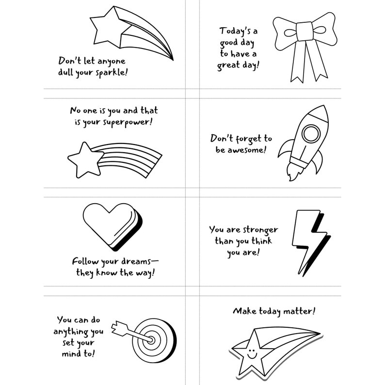 Kindness Cards, Coloring Cards, Encouragement Cards, Inspirational ...