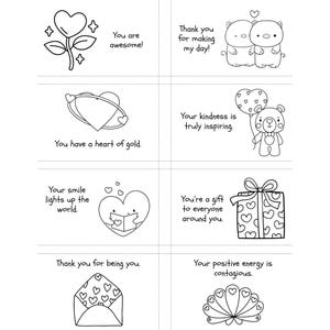 Kindness Coloring Cards: Inspirational Lunch Box Notes (PDF Printable ...