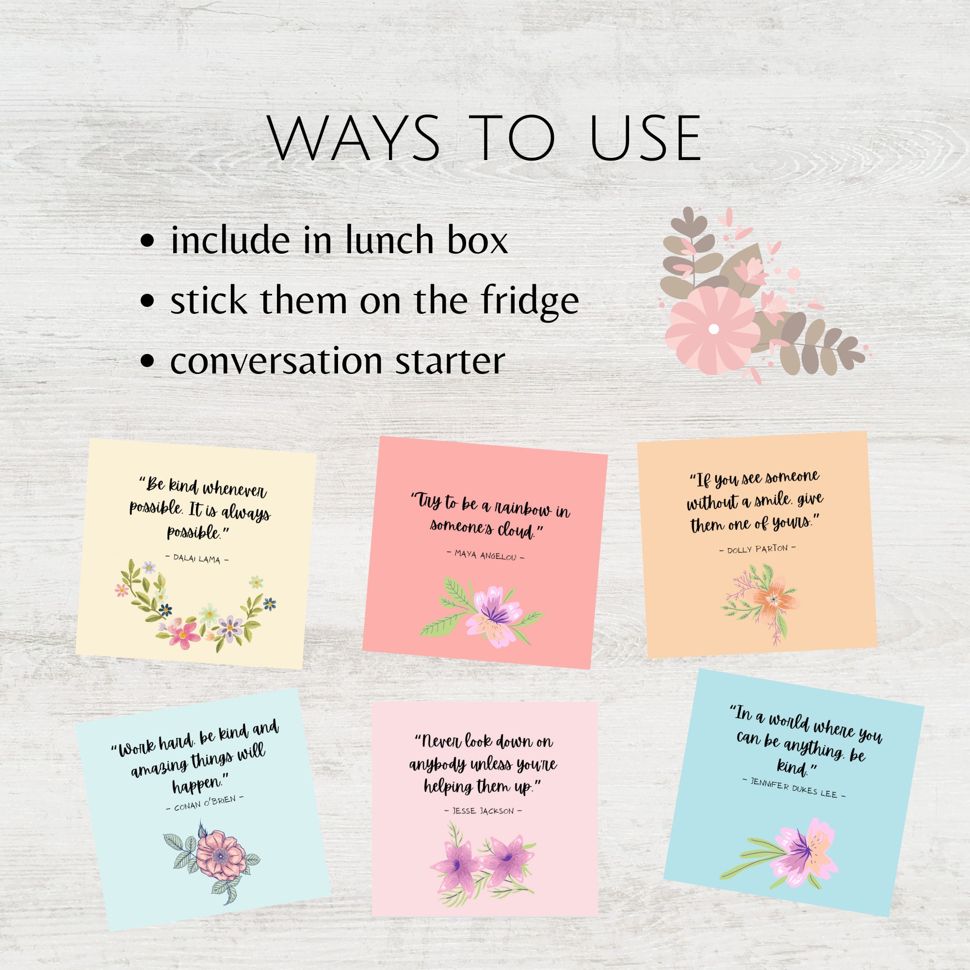 Quotes Cards for Kids, School Lunch Box Notes, Printable School Notes ...