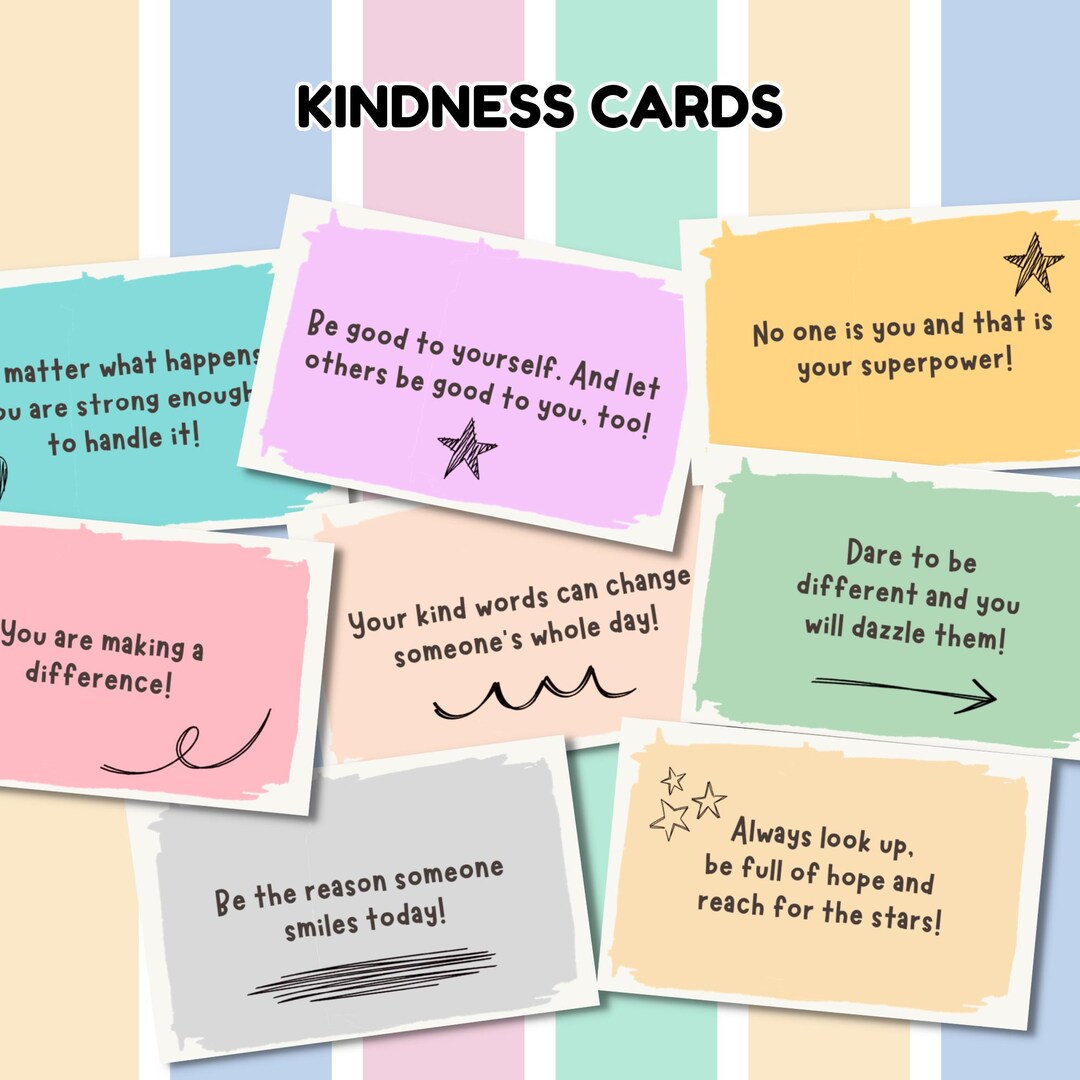 Inspirational Kindness Cards | Lunch Box Notes | Encouragement Quotes ...