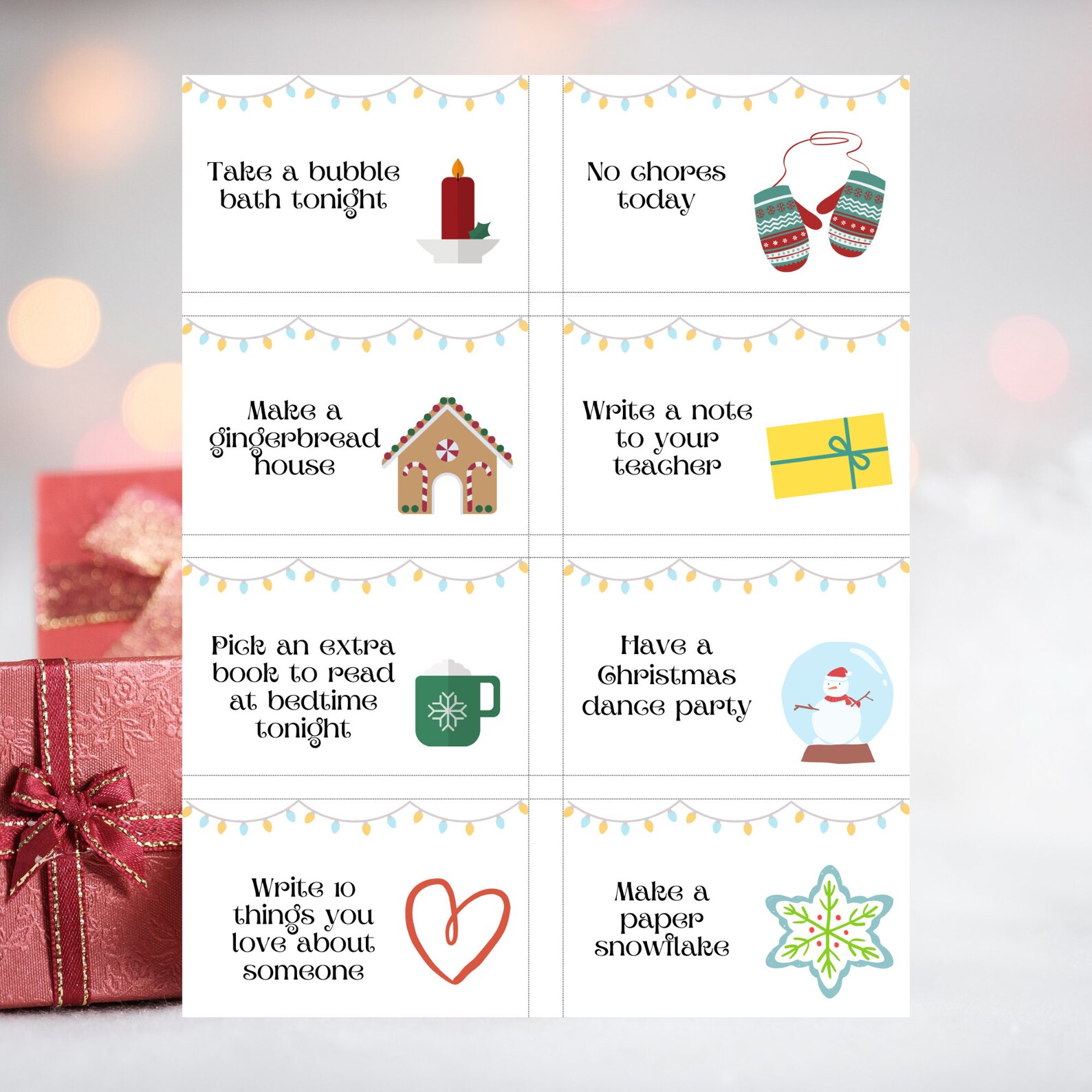 Christmas Advent Calendar Activity Cards: Family Fun (PDF) - Etsy UK
