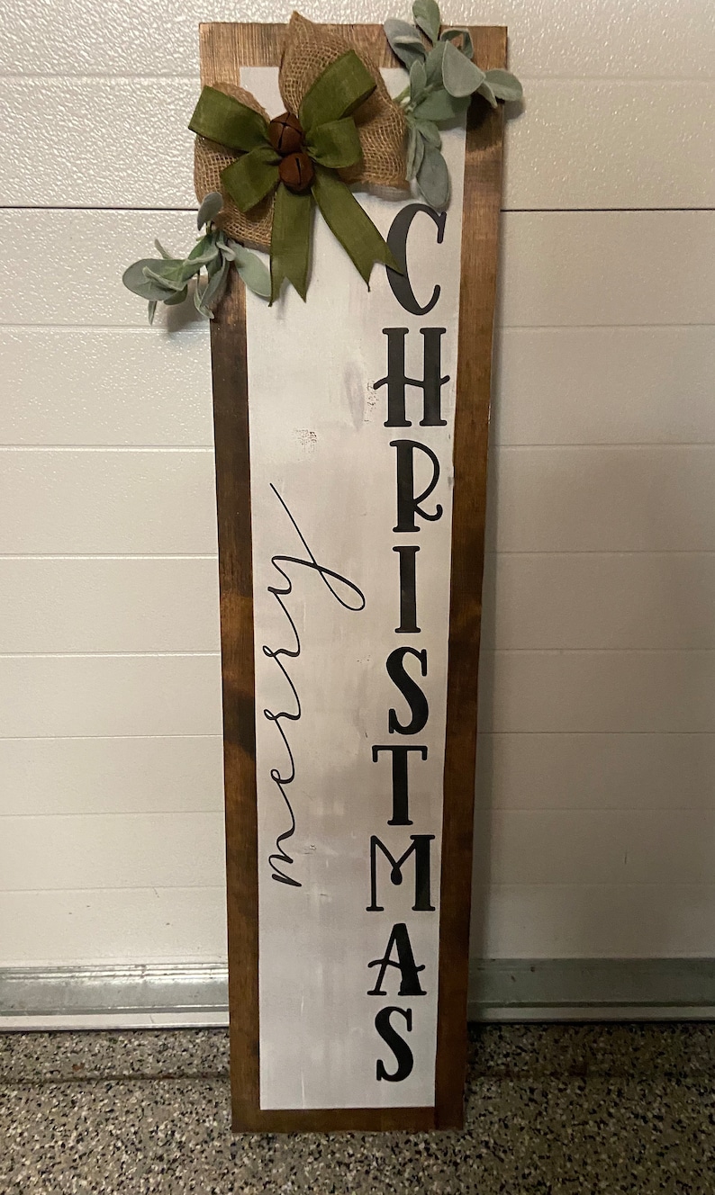 Merry Christmas Porch Leaner Christmas Sign for Front Door - Etsy