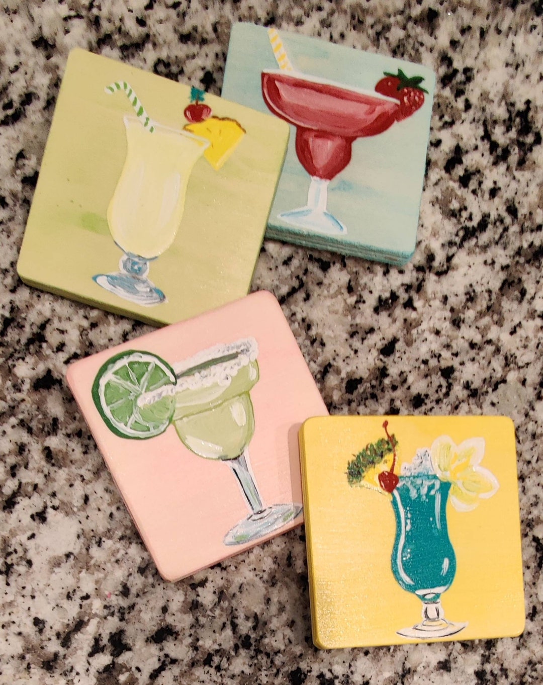 Tropical Drink Coasters, Cocktails, Bar Decor, Margarita, It's 5 O ...