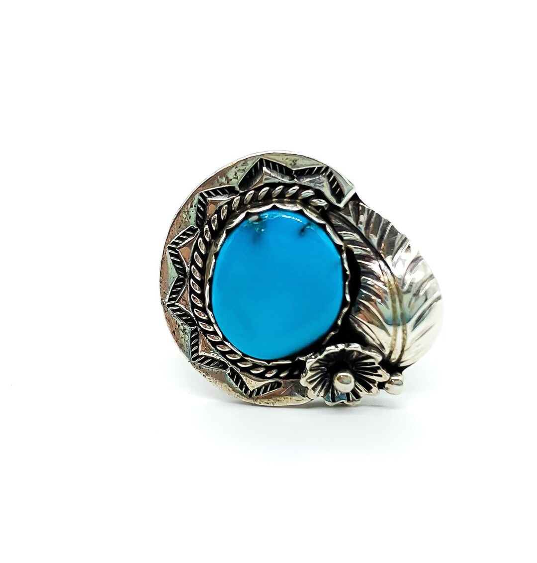 Vintage Navajo Native American Sterling Silver Turquoise - Etsy