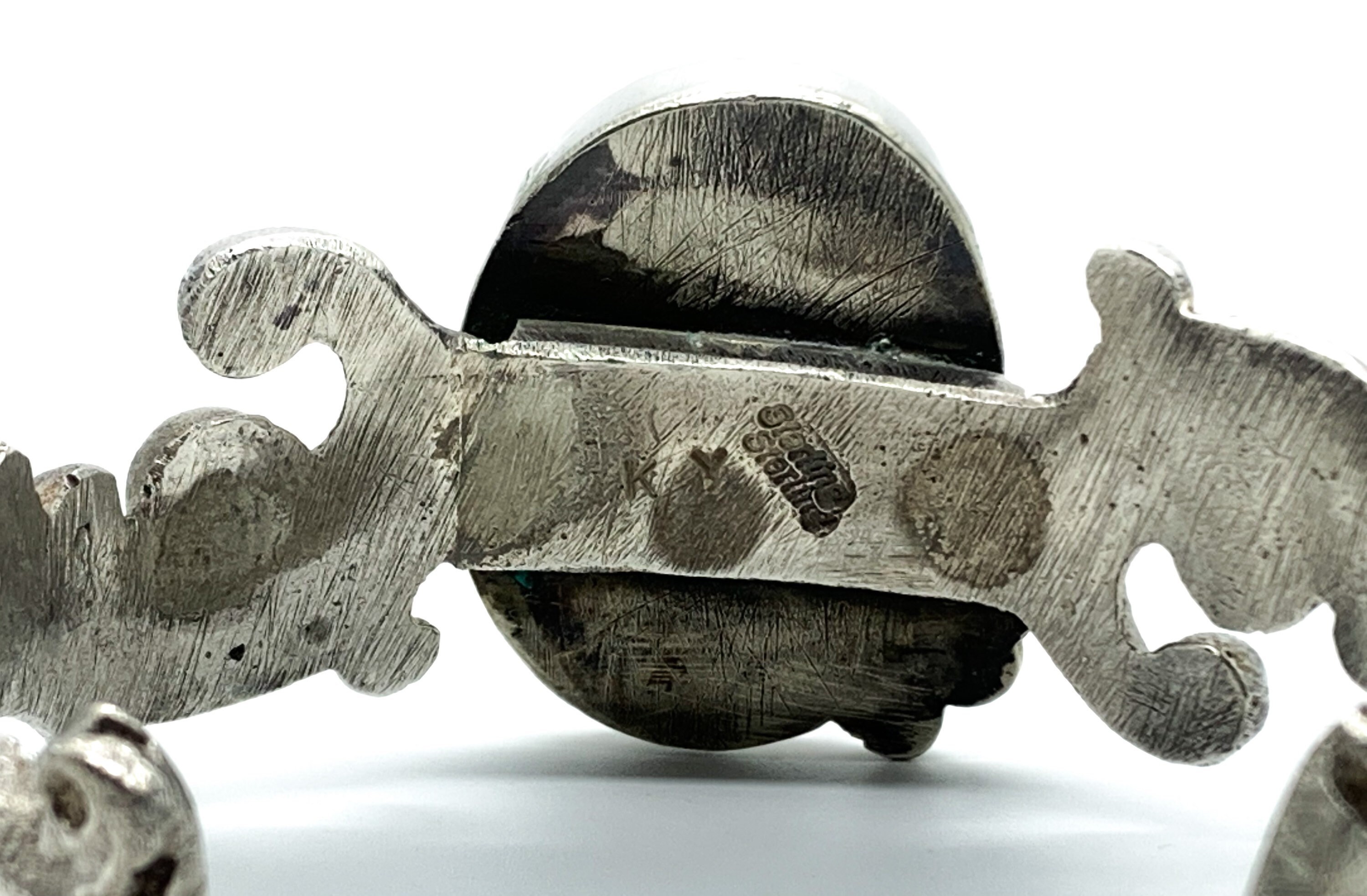 Vintage Native American Navajo Heavy Sand Cast Sterling Silver Purple ...