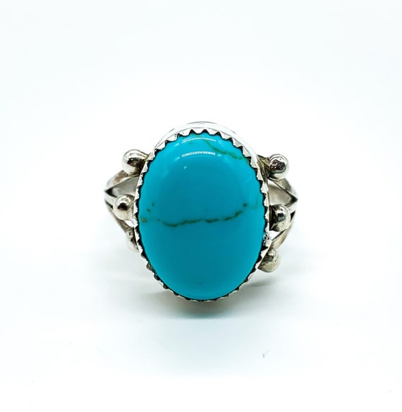 Vintage Native American Sterling Silver Turquoise Ring Size 7/ - Etsy