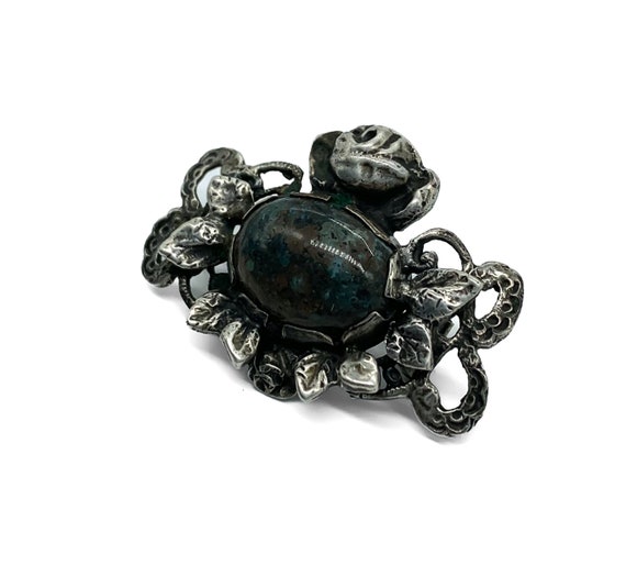 Antique Victorian Era Italian 800 Silver Chrysocholla… - Gem