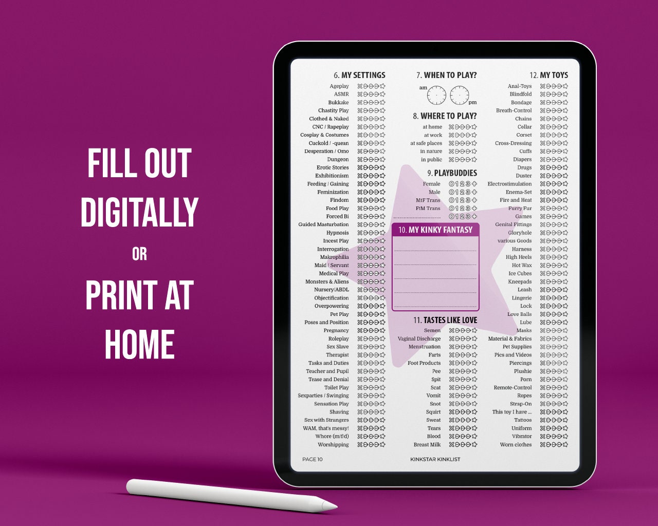 KINKSTAR the Kinklist - the Intuitive Kink List to Explore, Match, and ...