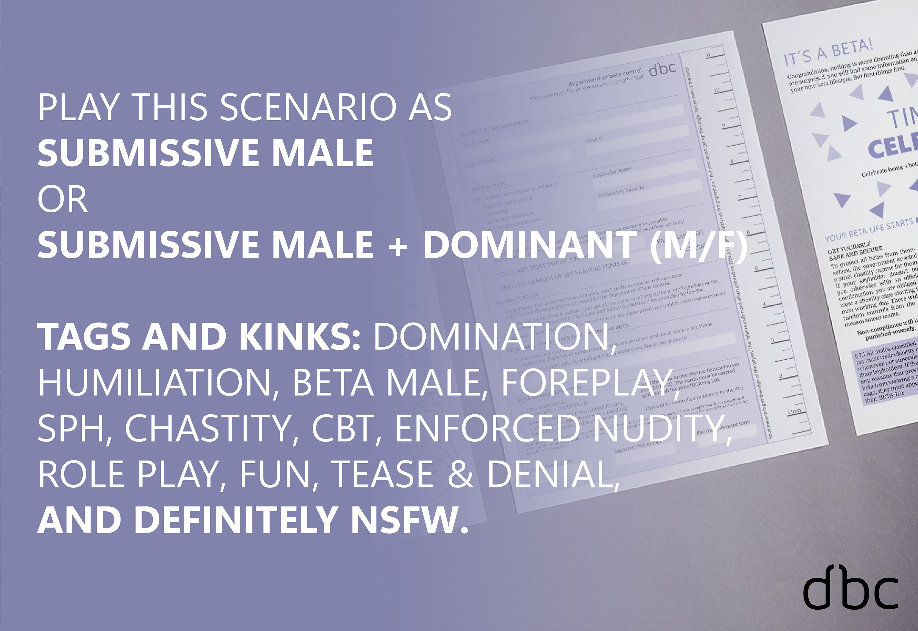 THE MEASUREMENT - Erotic Scenario for 1 or 2 Player | Interactive Role ...