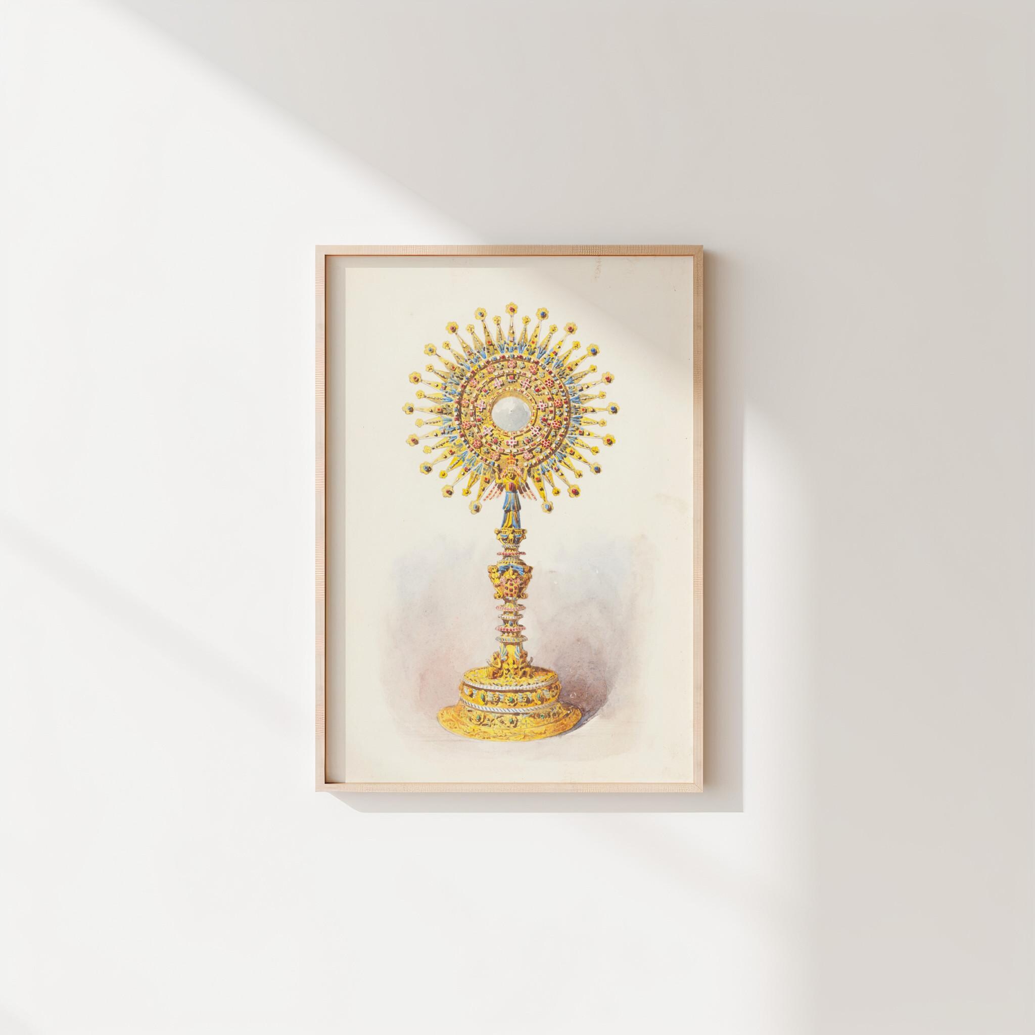 Physical Print - Monstrance Eucharist Vintage Print - Poster or Canvas ...